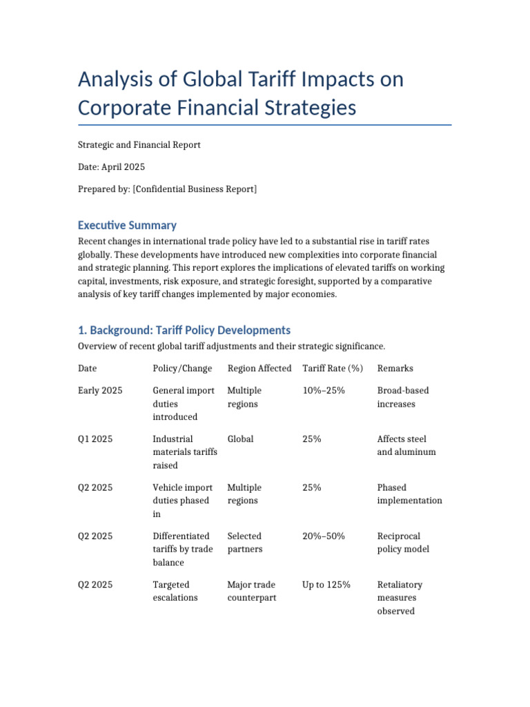 General Tariff Impact Report 2025 | PDF | Tariff | Supply Chain