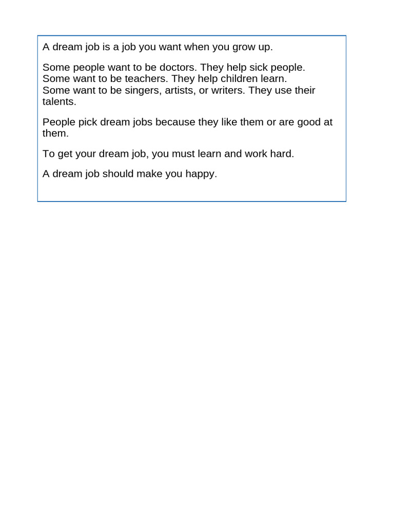Dream Job Text | PDF