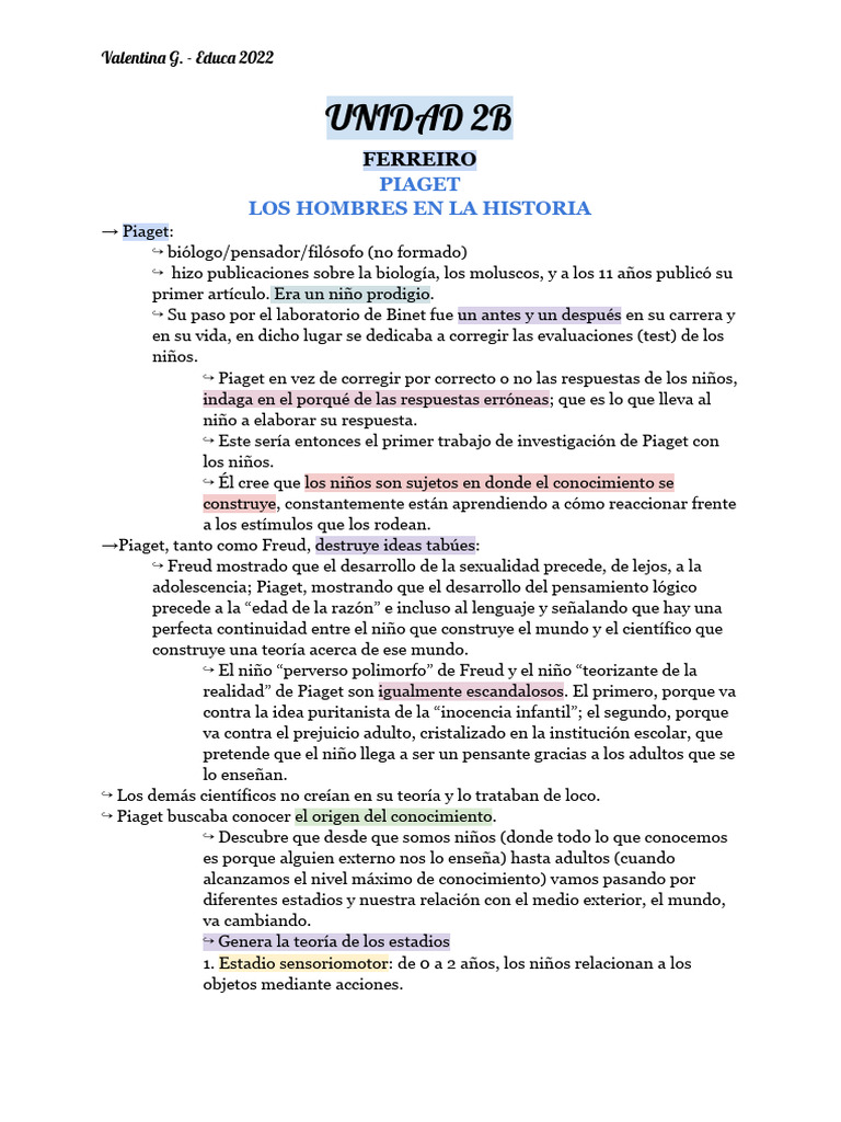 RESUMEN UNIDAD 2B | PDF | Conocimiento | Sicología