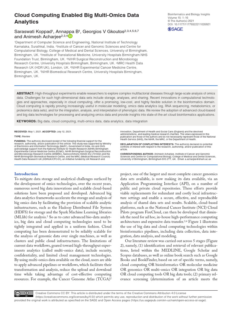 Bioinformatics Analysis | PDF | Cloud Computing | Apache Hadoop