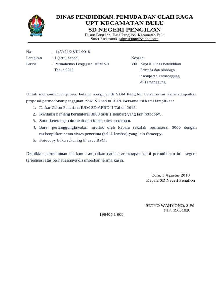 Pengantar Pengajuan BSM | PDF