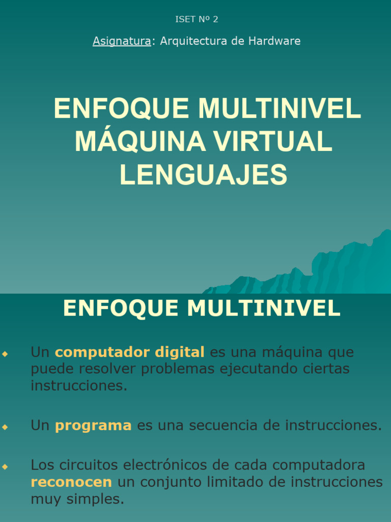 Clase 4 - Enfoque Multinivel - Iset | PDF | Programación | Programa de computadora