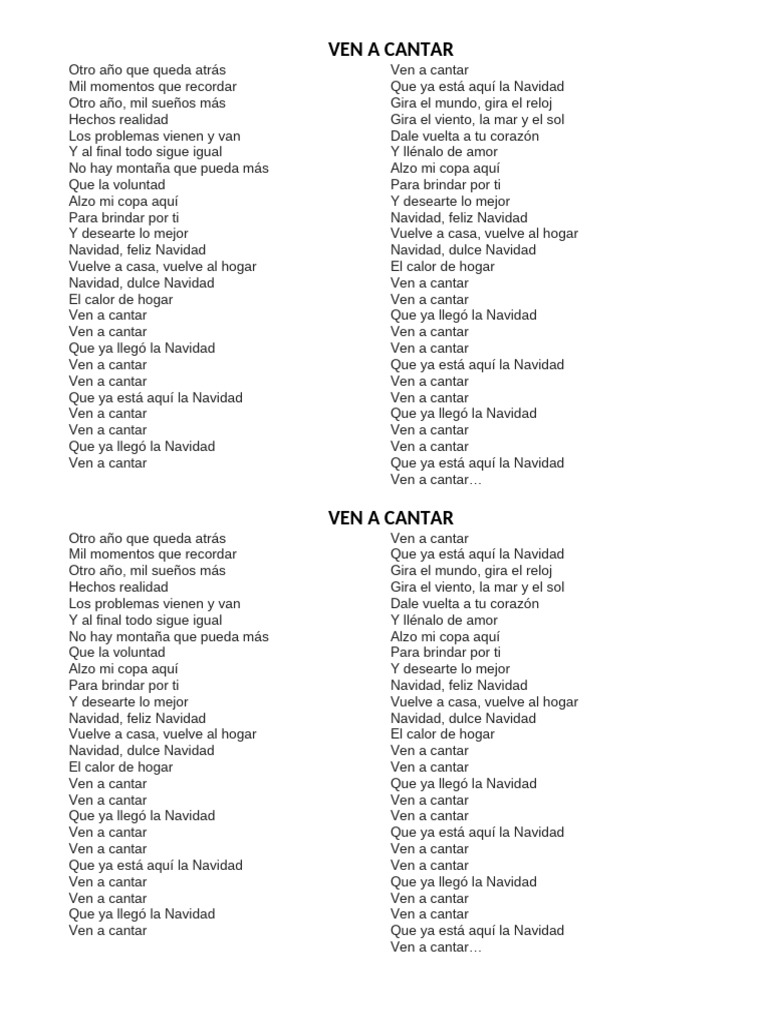 Ven A Cantar | PDF | Navidad | Observancias de diciembre