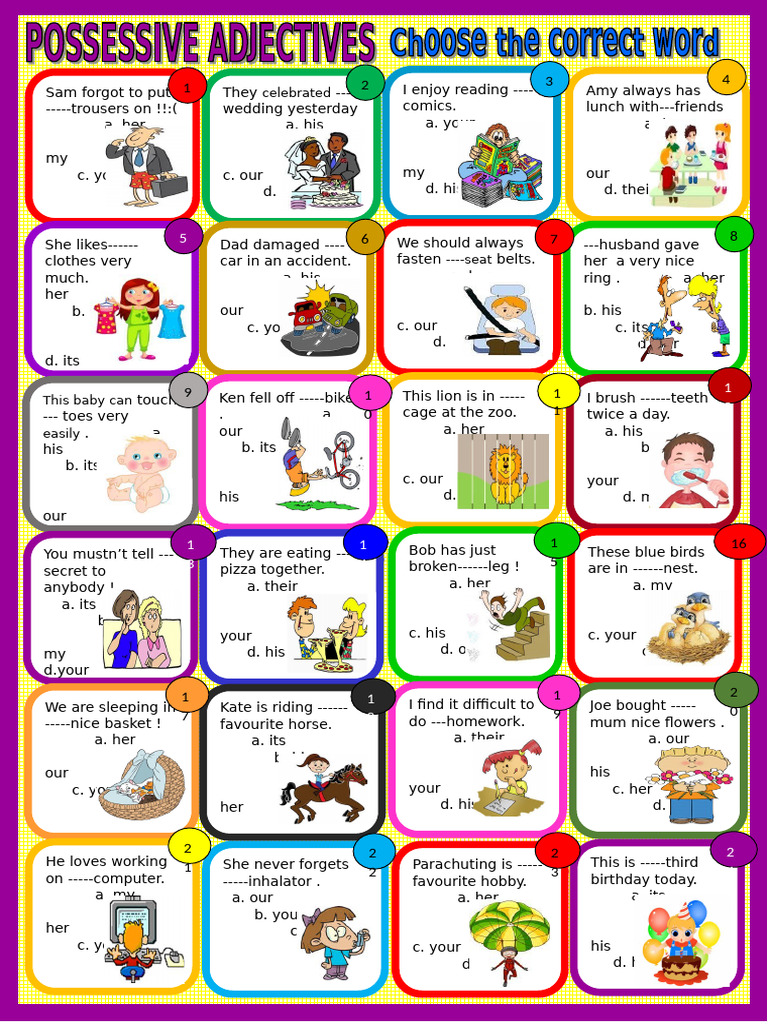 4.possessive Adjectives Multiple Choice | PDF