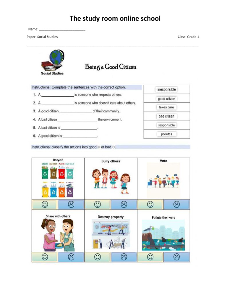 Grade 1 Social Studies | PDF