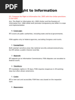 Notes On RTI Act 2005 | PDF | Copyright | Government Of India