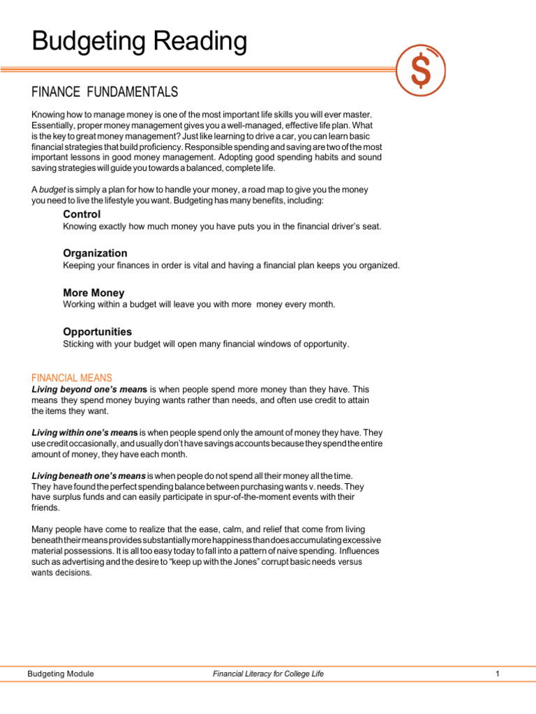 BA140 Budgeting Reading-1 | PDF | Interest | Budget