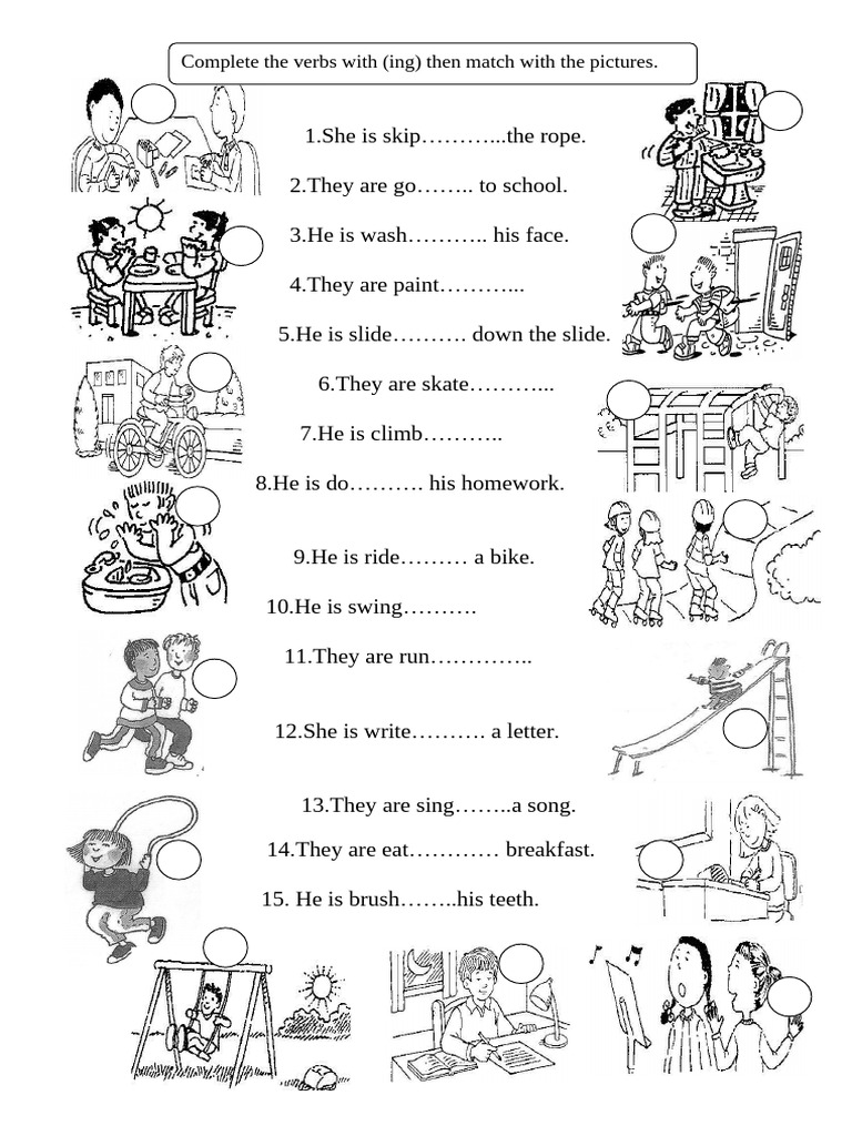 Pres - Cont - Matching Pictures - 2nd-3rd | PDF