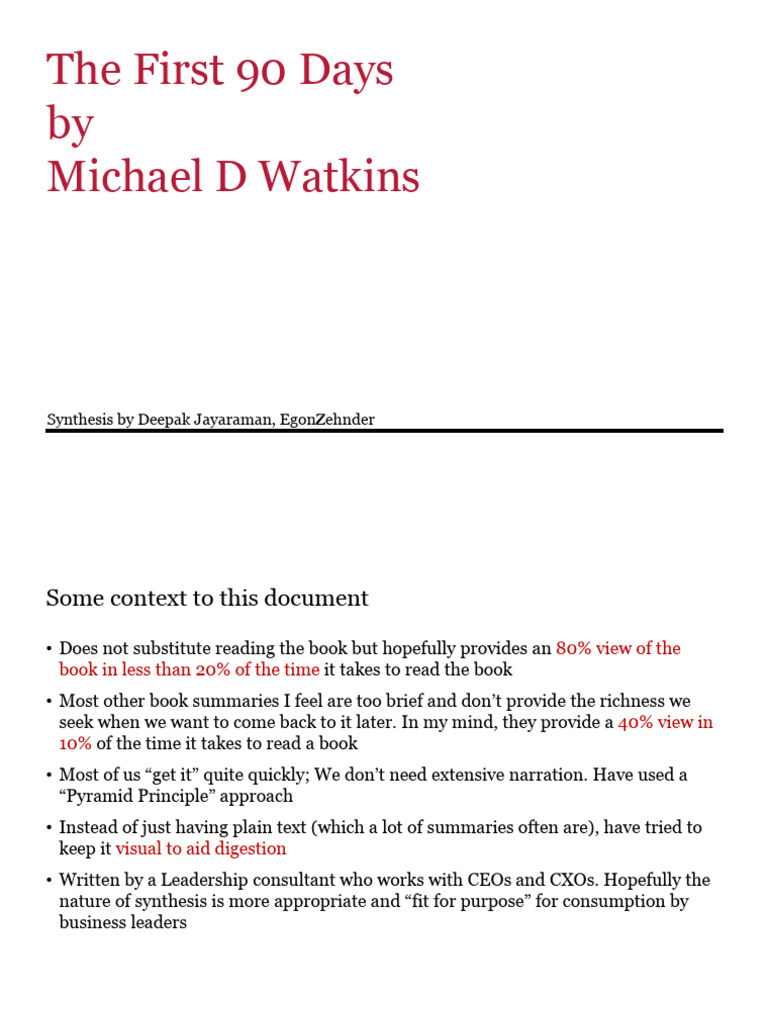 Key Insights from "The First 90 Days" | PDF | Cognition