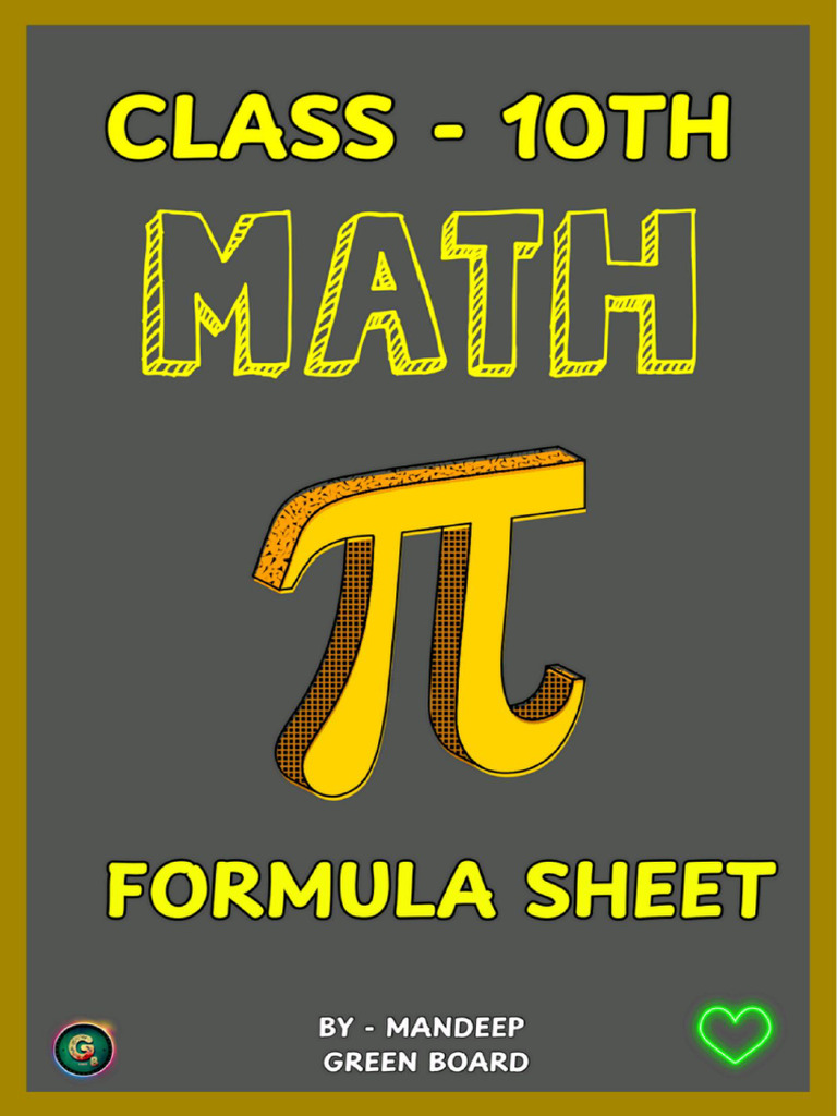 10th Formula Sheet Final | PDF
