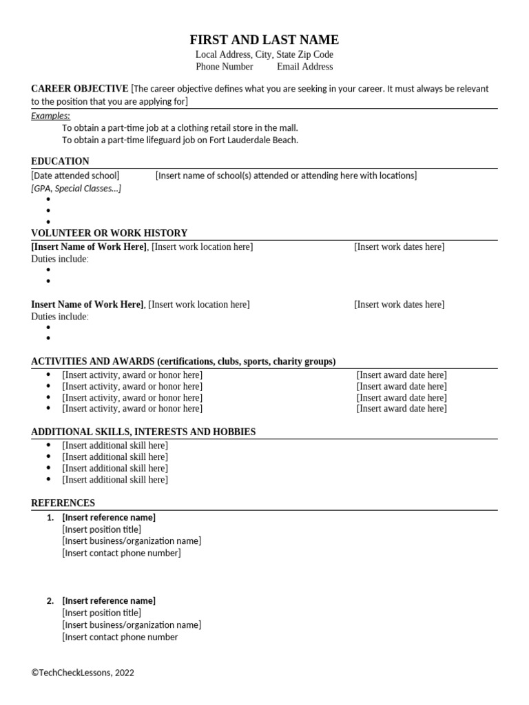 MS Word Resume Template | PDF