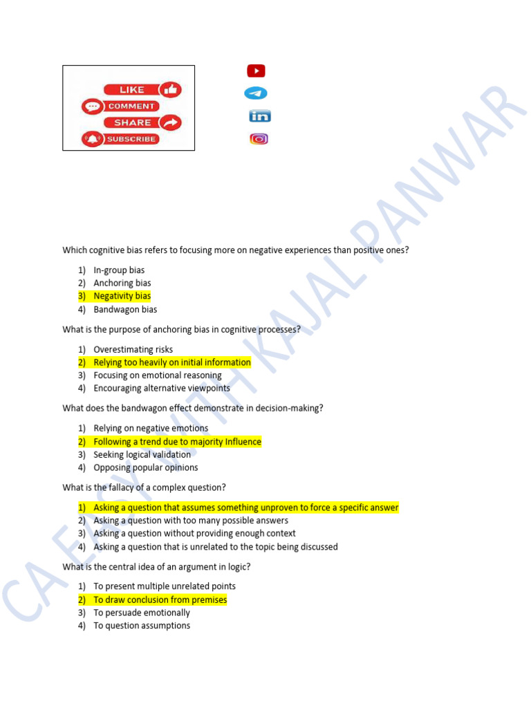 Extra MCQ Part 3 Psychology & Philosophy | PDF | Virtue | Virtue Ethics