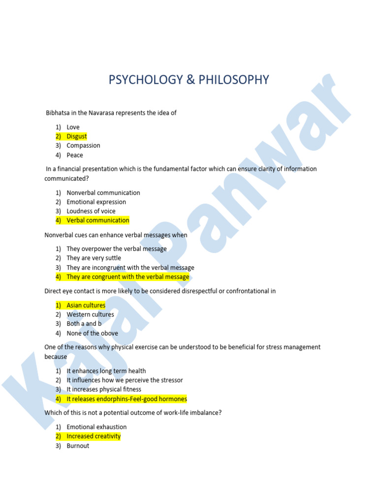 Extra Important MCQ Part 2 Psychology & Philosophy | PDF | Leadership | Transformational Leadership