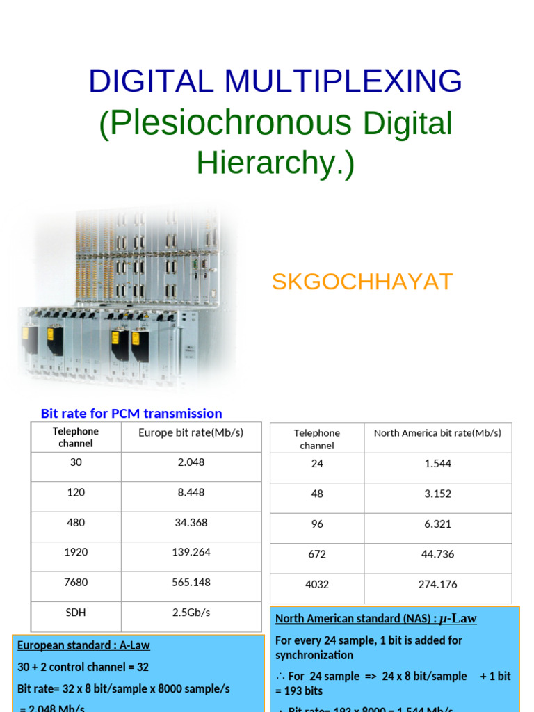 Digital Multiplexing: Plesiochronous | PDF | Multiplexing | Data Transmission