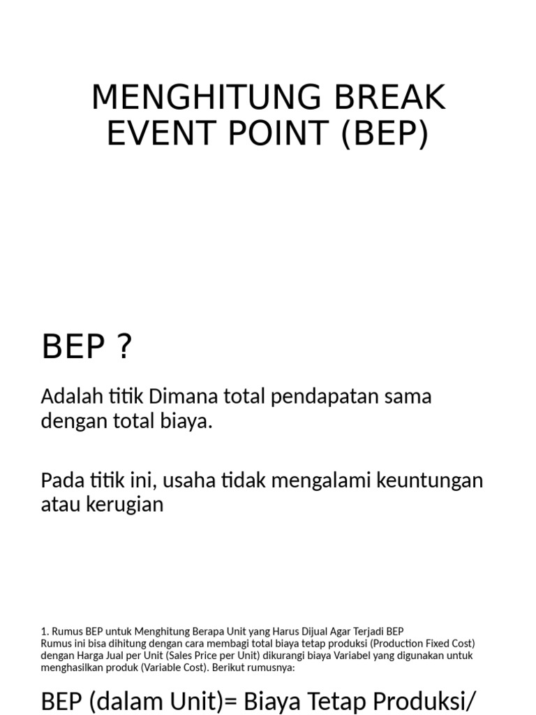 Menghitung Break Event Point (Bep) | PDF