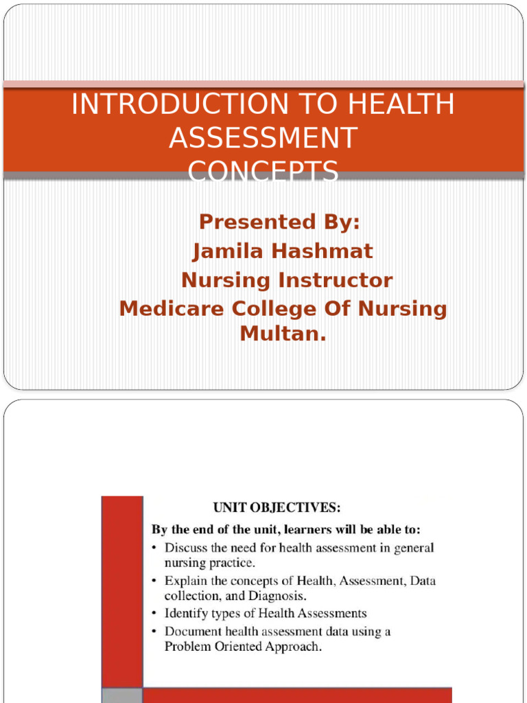 1st Lecture INTRODUCTION TO HEALTH ASSESSMENT | PDF