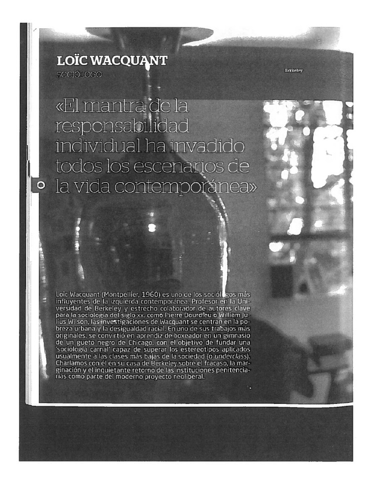 ENTREVISTA A LOïC WACQUANT | PDF