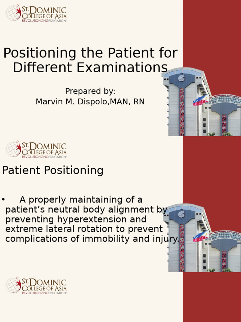 Positioning The Patient For Different Examinations | PDF | Anatomical ...