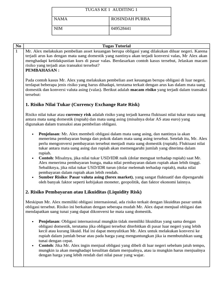 Tugas Tutorial Ke 1 - Rosindah Purba - Bank Dan Lembaga Keuangan Non ...