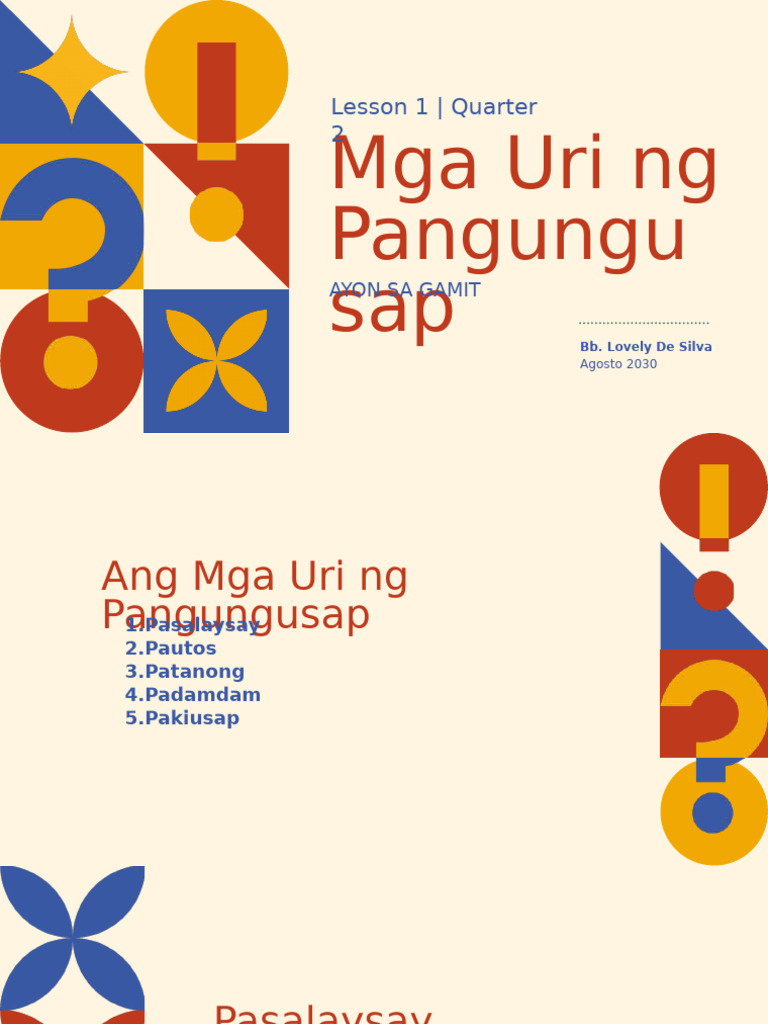 Uri NG Pangungusap Ayon Sa Gamit | PDF