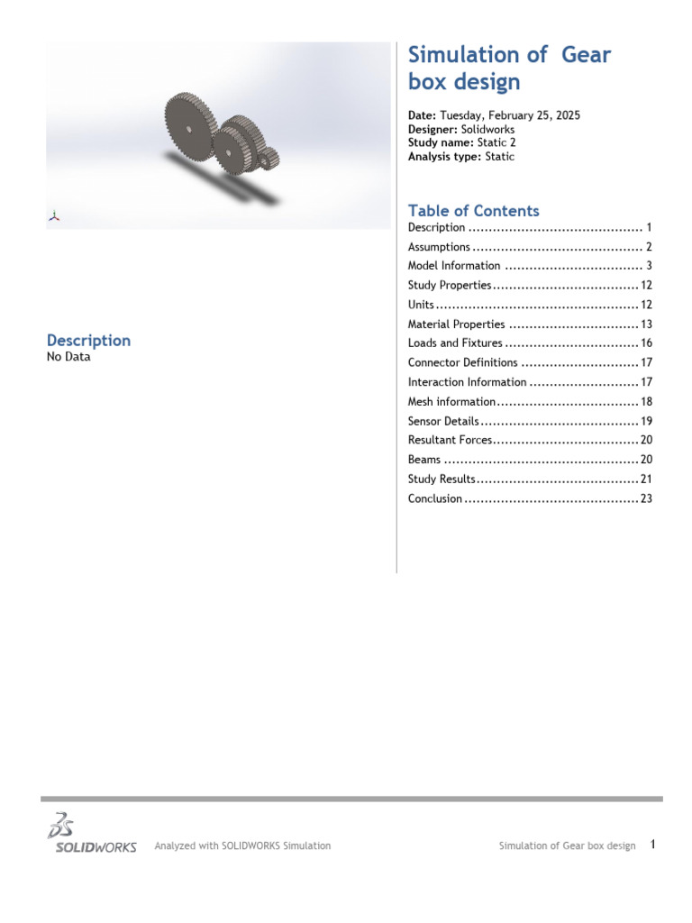 Gear Box Design Static 2 1 Pdf Screw Density
