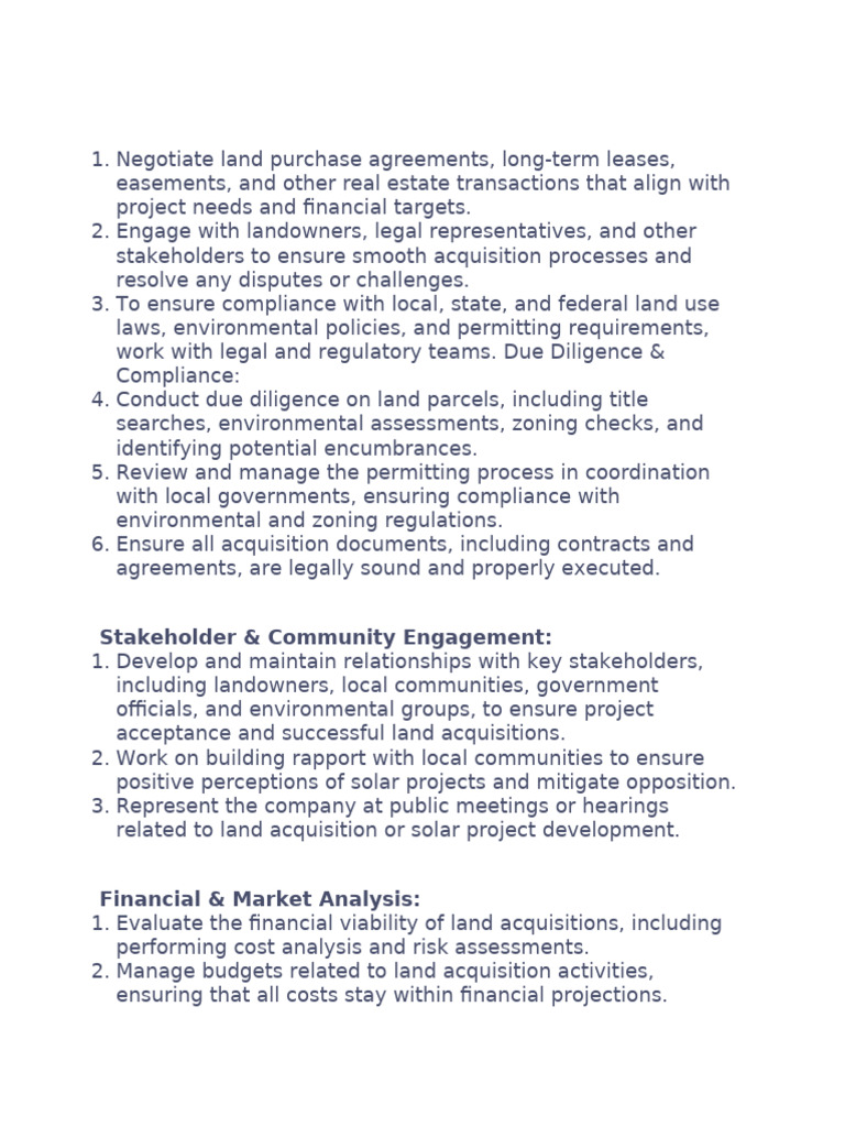 Negotiate Land Purchase Agreements | PDF