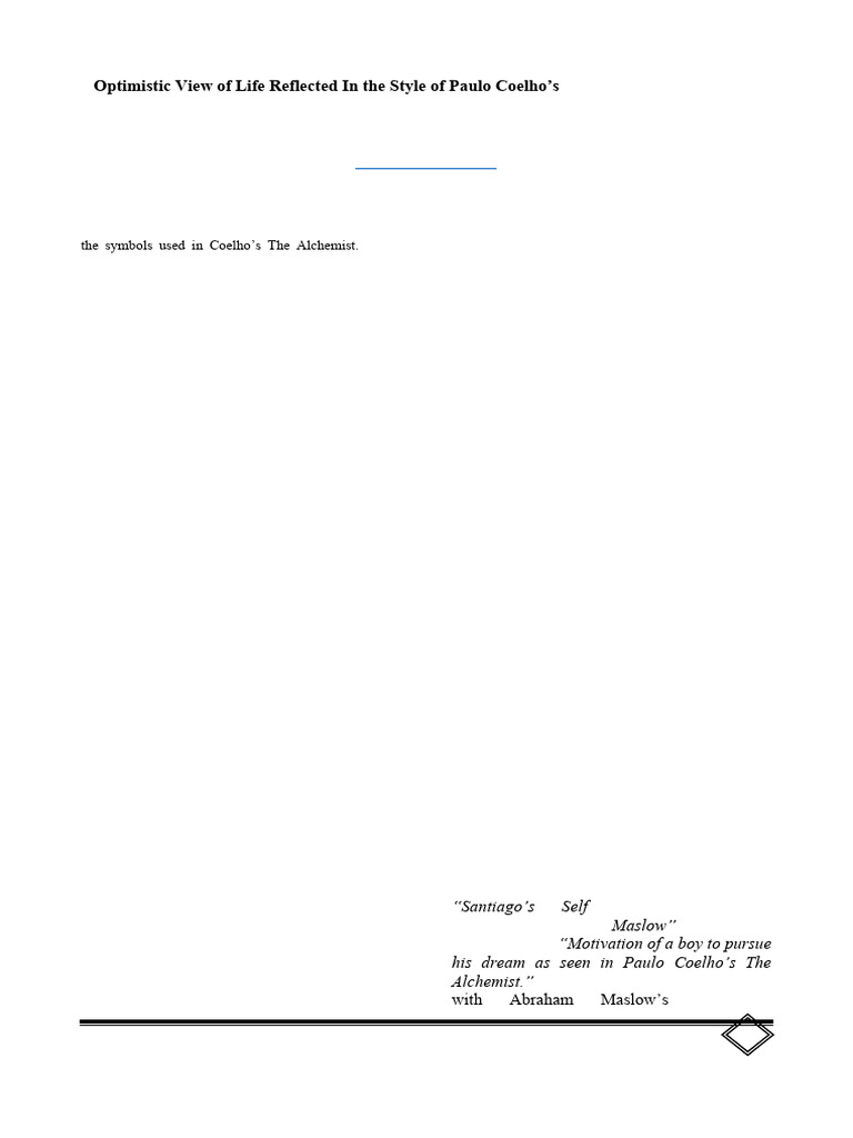 Optimistic View of Life Reflected in The Style of | PDF | Thought ...