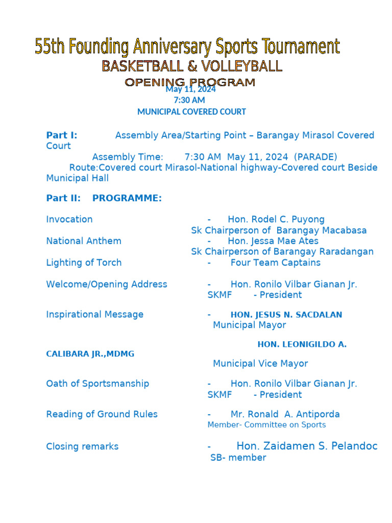 inter-Barangay-Cup-PROGRAMME-2024 | PDF