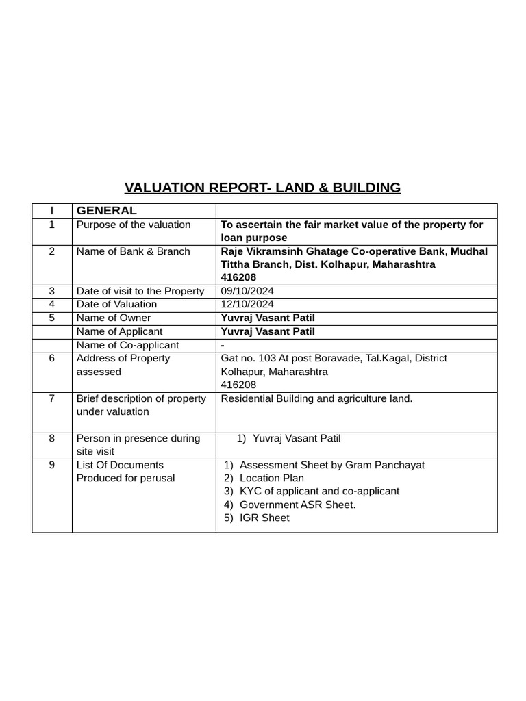 Land Valuation Report for Loan Assessment | PDF | Real Estate Appraisal