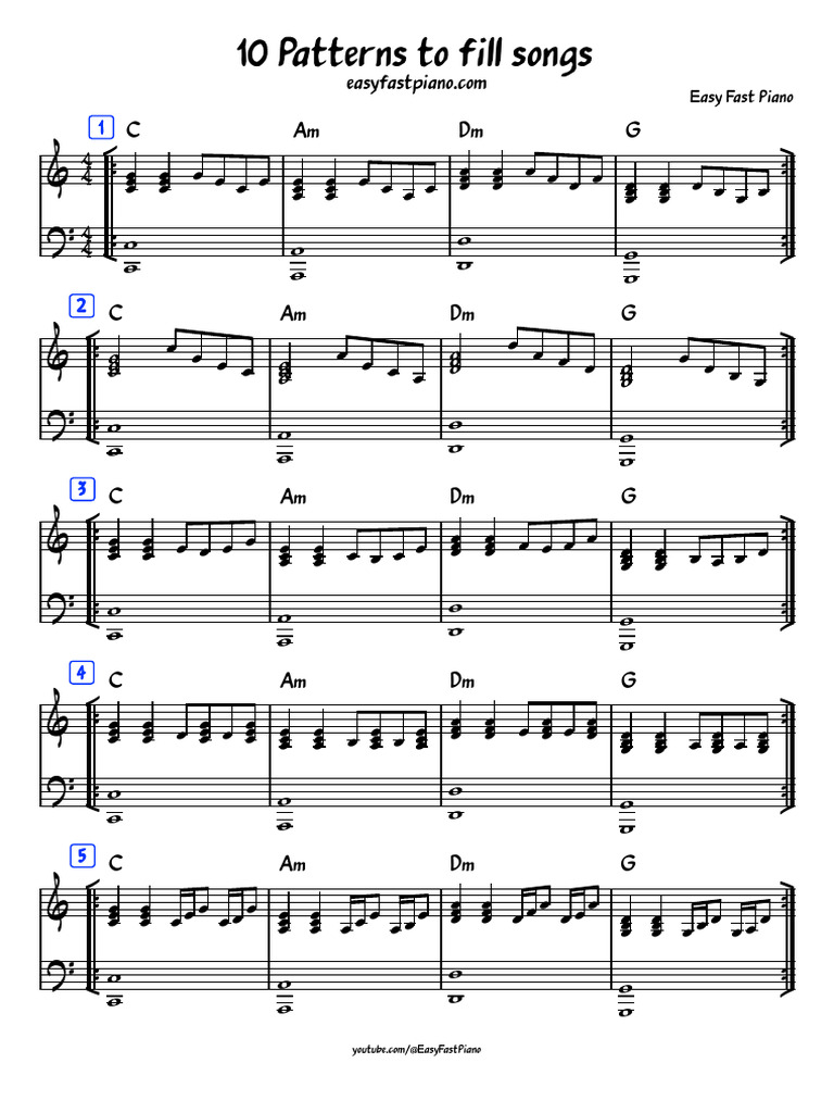 10 Song Patterns for Piano | PDF