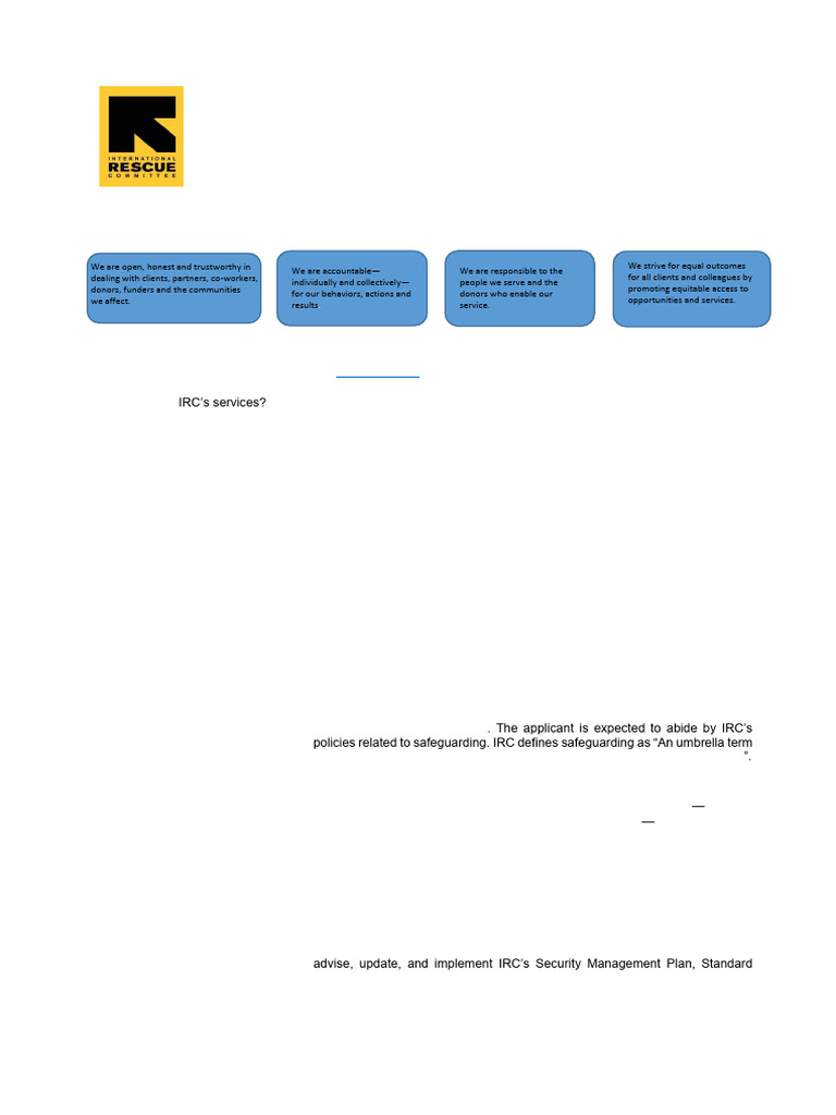 IRC-Vacancy Announcement - Security Access Officer | PDF