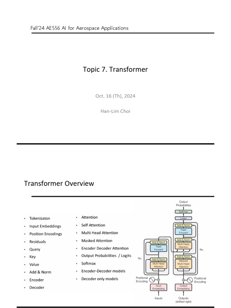AE556 2024 Topic7 Transformer | PDF | Learning | Applied Mathematics