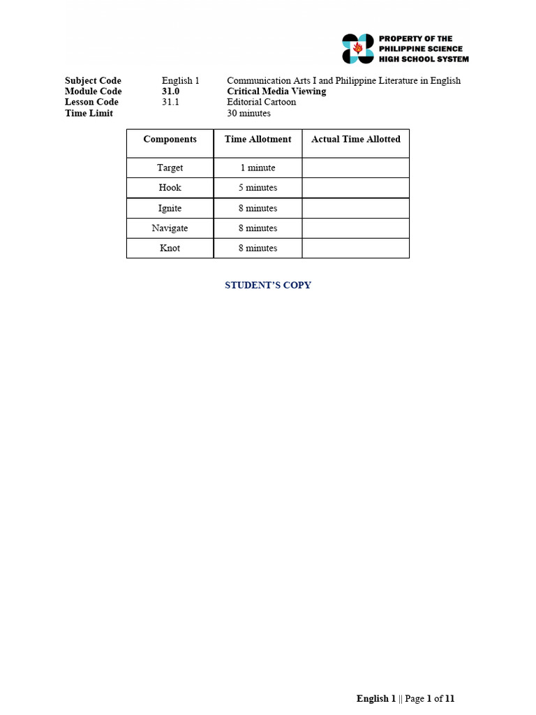 SLG Eng1 31.1 Editorial Cartoon | PDF | Cartoon