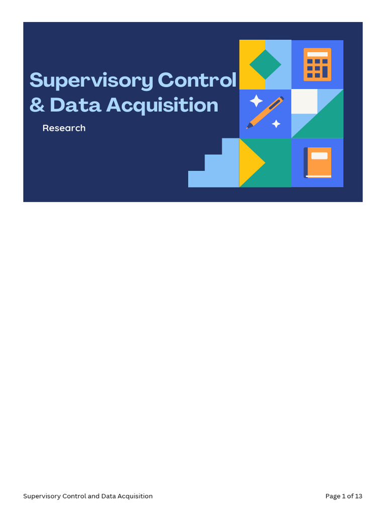Supervisory Control and Data Acquisition | PDF | Network Topology | Computer Engineering
