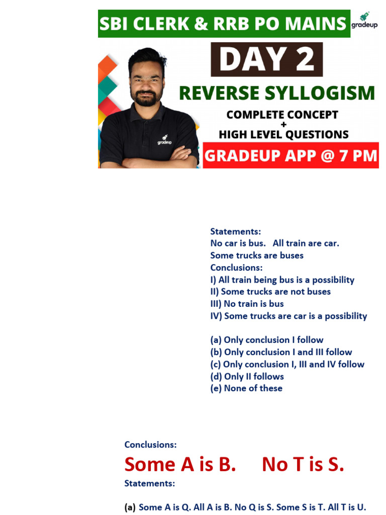 Reverse Syllogism 1626786906425 | PDF
