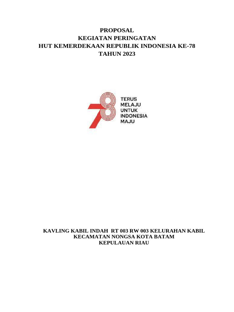 Proposal Hut Ri 78 | PDF