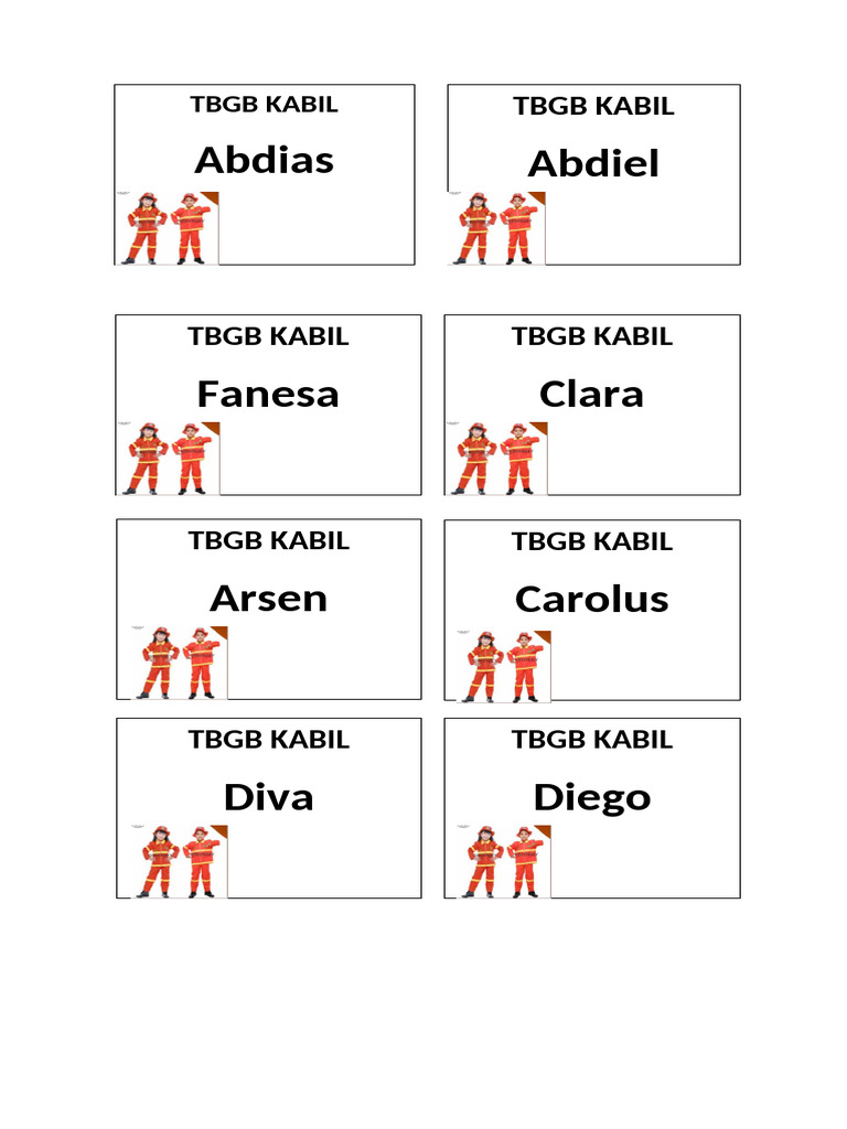 name tag anak tbgb | PDF