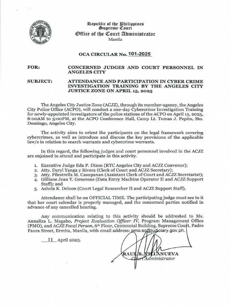 OCA Circular No. 101-2025 | PDF