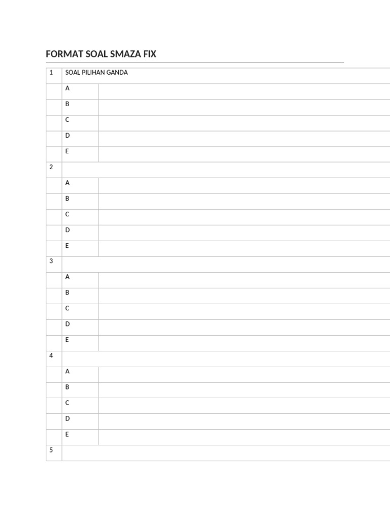 Format Soal Smaza Fix - 2025 | PDF