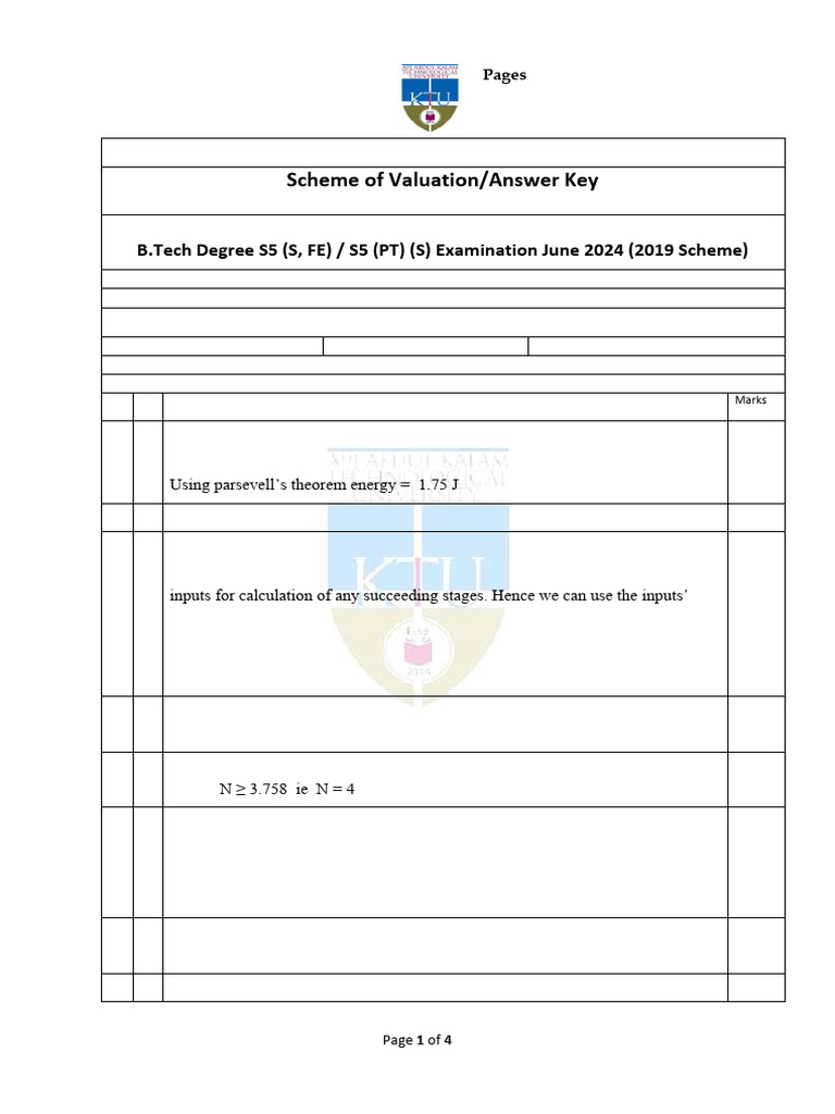 ECT303 (S/FE) June 2024 SCHEME | PDF | Discrete Fourier Transform | Convolution