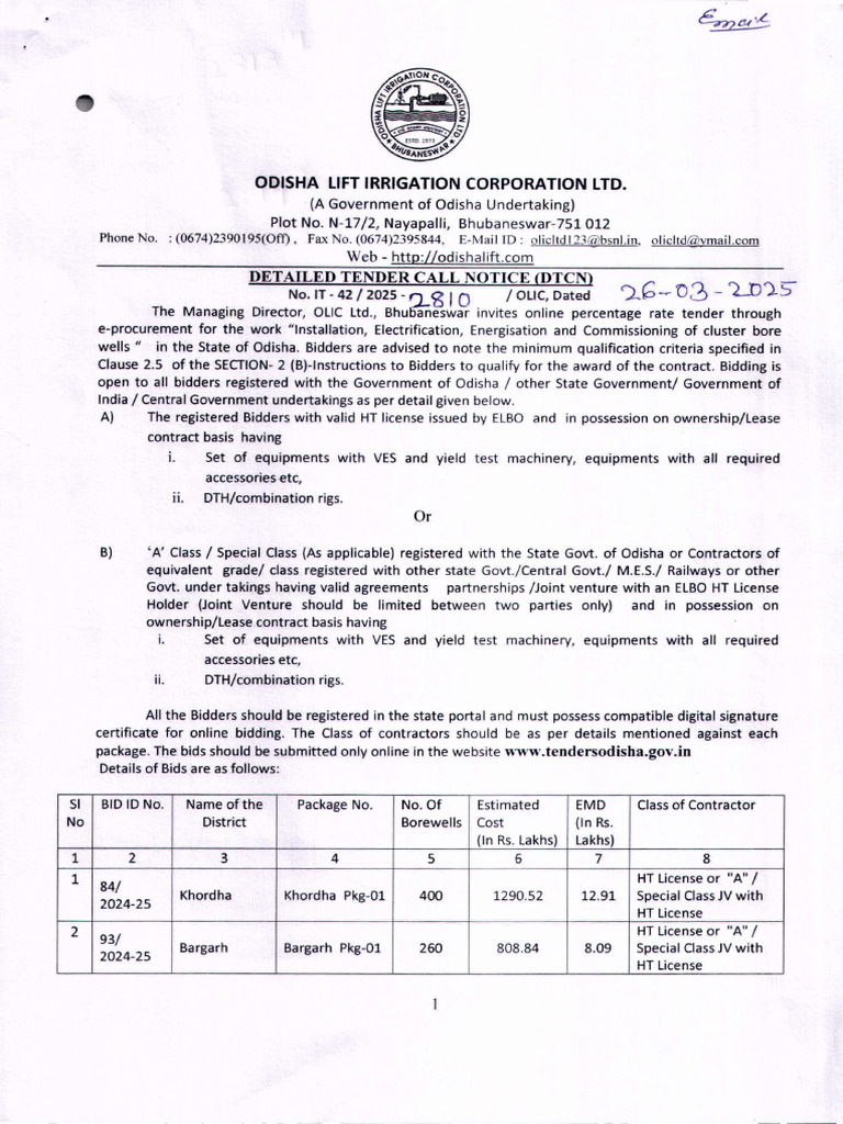 Tendernotice 1 | PDF