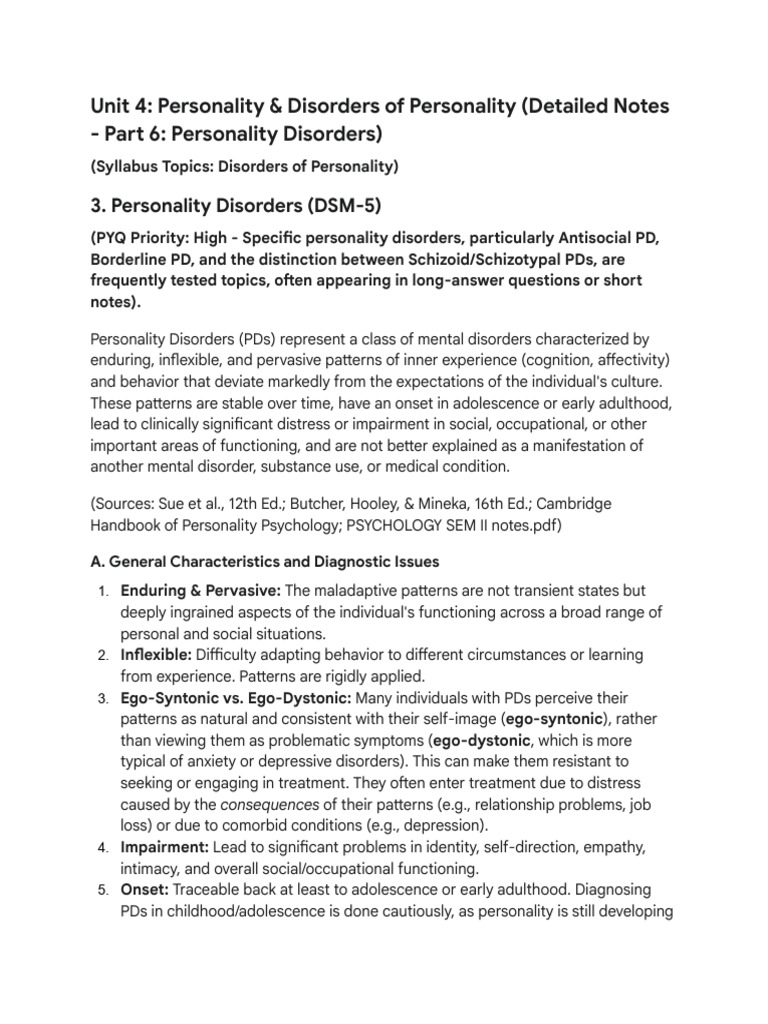 Understanding Personality Disorders Overview | PDF | Personality ...