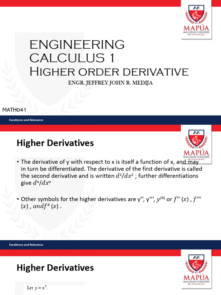 Higher Order Derivative | PDF
