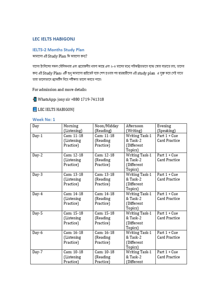 60-Day IELTS Study Plan | PDF | Vocational Education | Tests