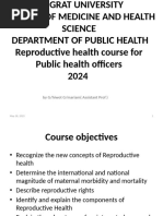 Introduction to Reproductive Health | PDF | Woman | Family Planning