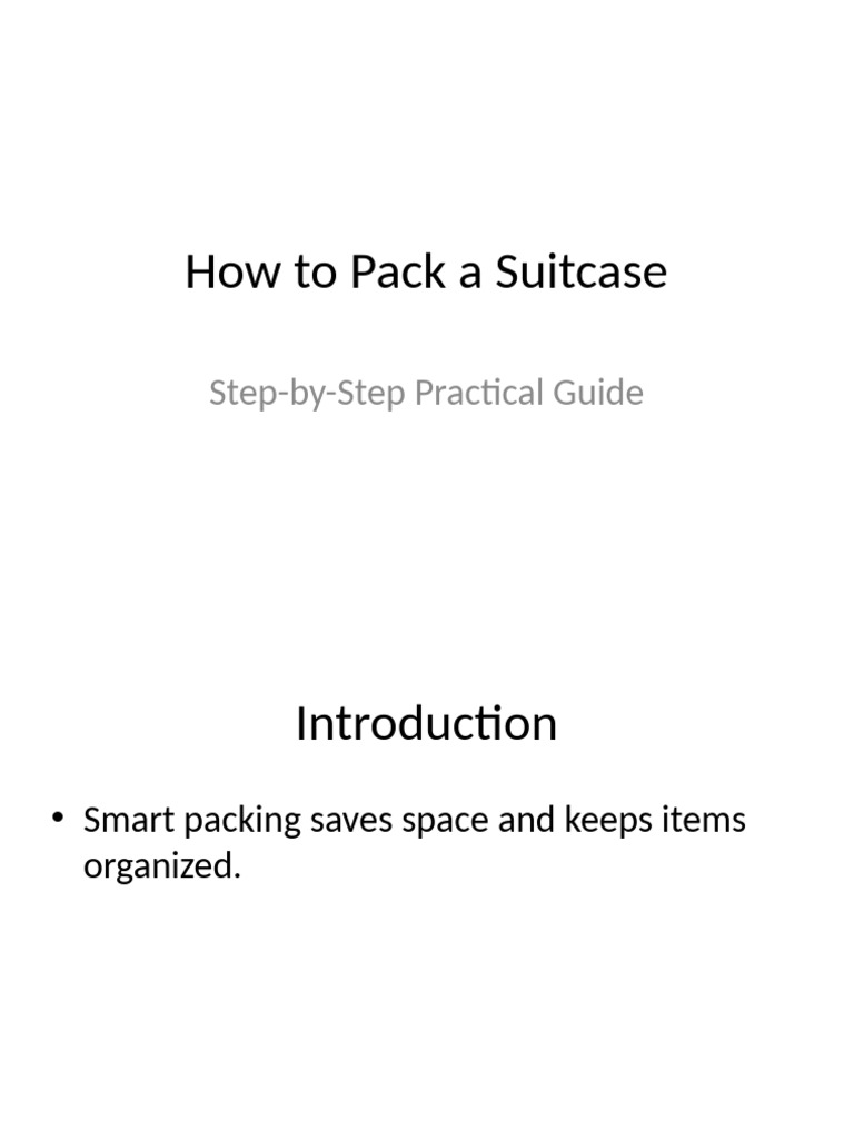 How To Pack A Suitcase | PDF