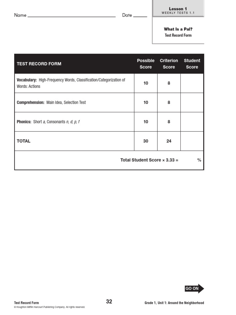 Grade 1 Vocabulary and Comprehension Test | PDF | Phonics | Linguistics