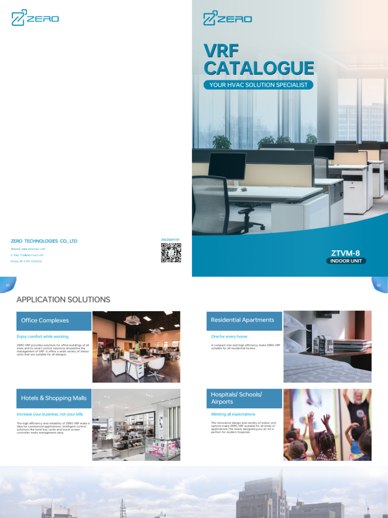 ZERO ZTVM-8 Indoor Unit Catalogue 2024-Final | PDF | Duct (Flow) | Home Appliance
