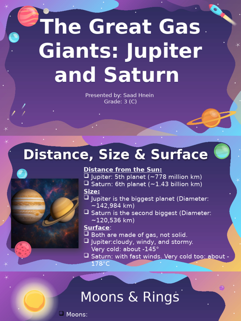 The Great Gas Giants Jupiter and Saturn | PDF