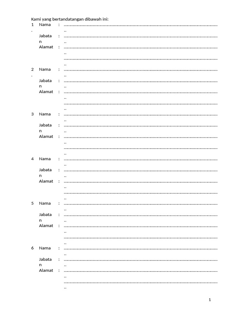 Form Kosong Surat Pernyataan Tidak Sedarah Dan Semenda | PDF